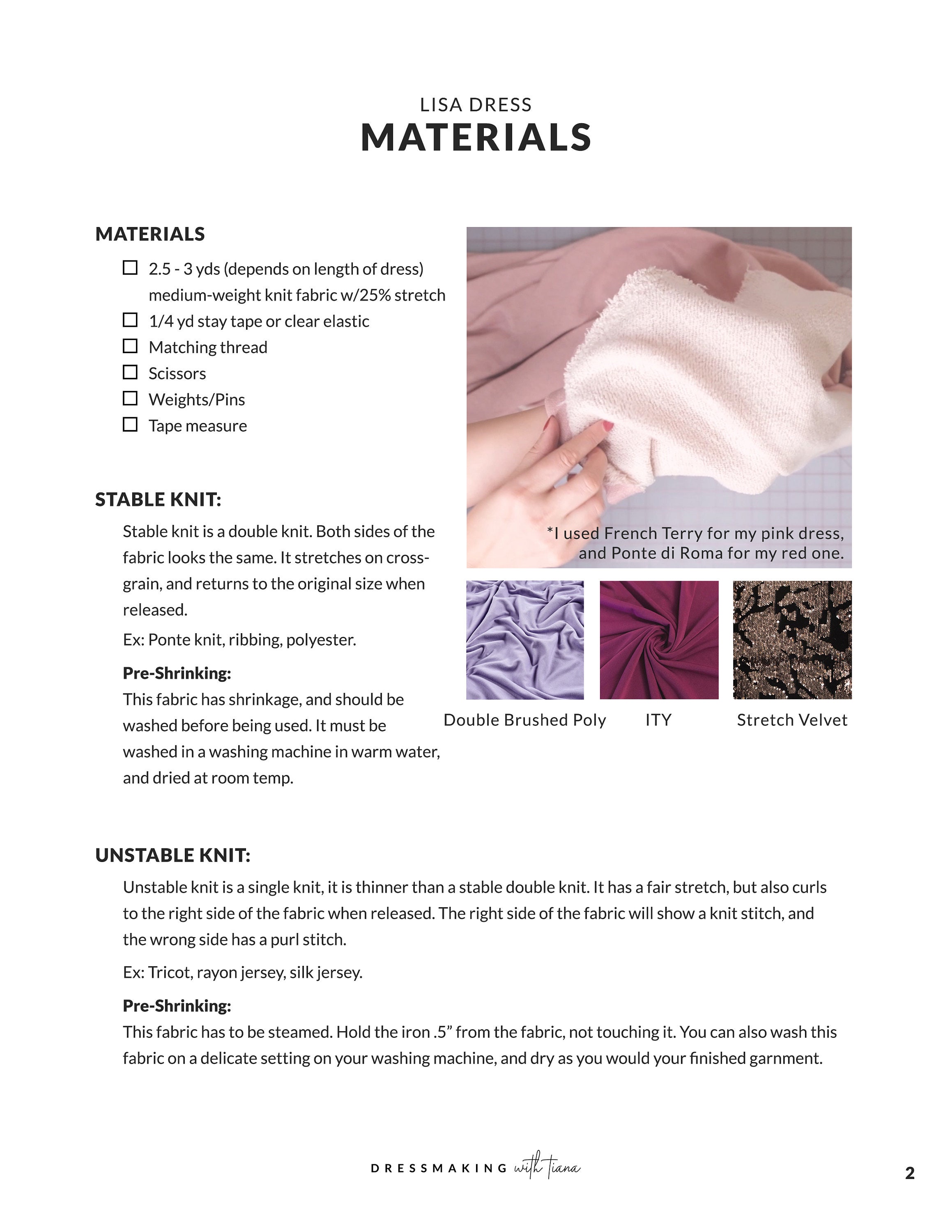 Lisa Knit Dress Digital Sewing Pattern PDF Sewing Pattern US - Etsy ...