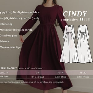 Cindy Maxi Dress Sewing Pattern – Long Sleeved With Pockets (PDF ...