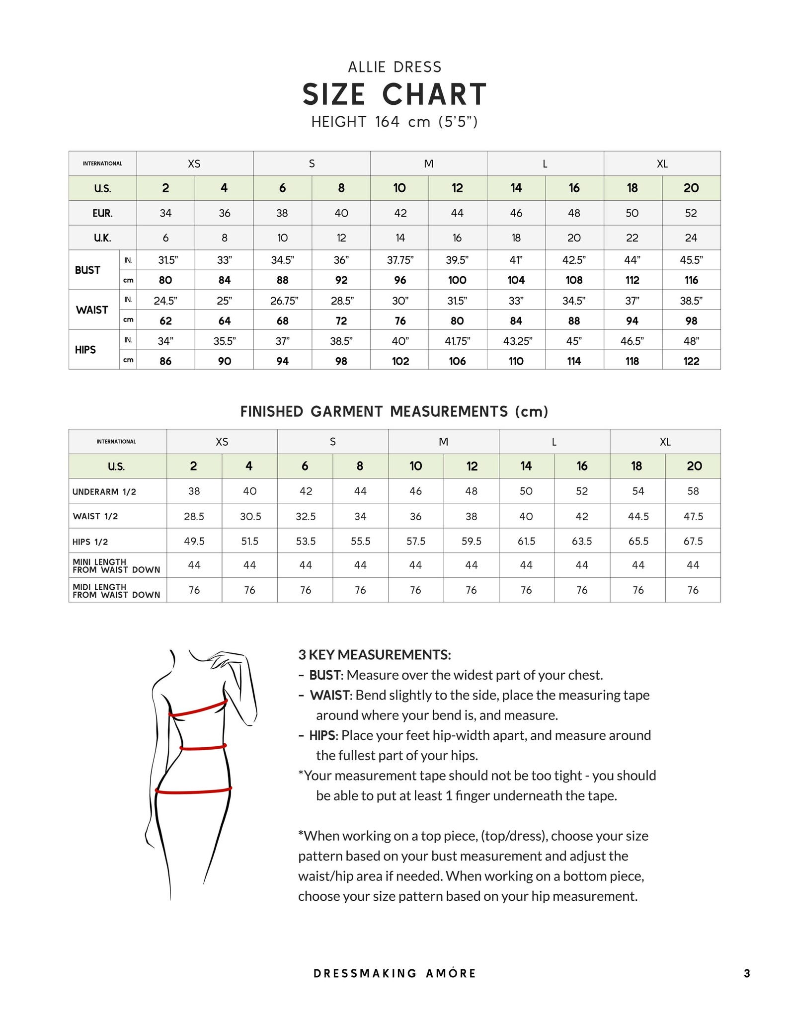 Allie Lace-up Back Dress Sewing Pattern (PDF Digital Download): US ...