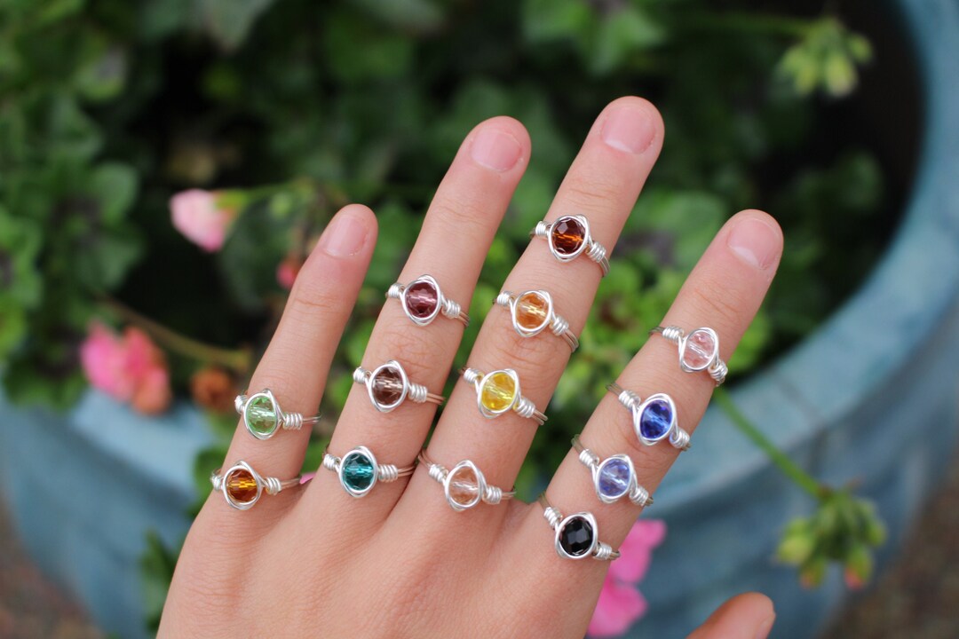 Greek God/goddess Wire Rings - Glass Beads - Dainty Rings - Godly ...