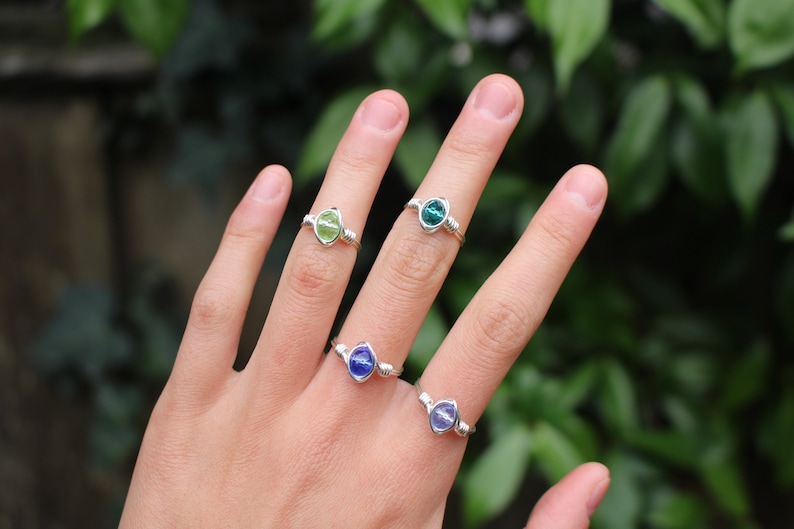 Greek God/goddess Wire Rings - Glass Beads - Dainty Rings - Godly ...