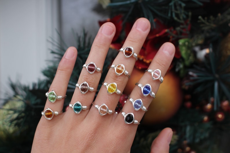 Greek God/goddess Wire Rings - Glass Beads - Dainty Rings - Godly ...