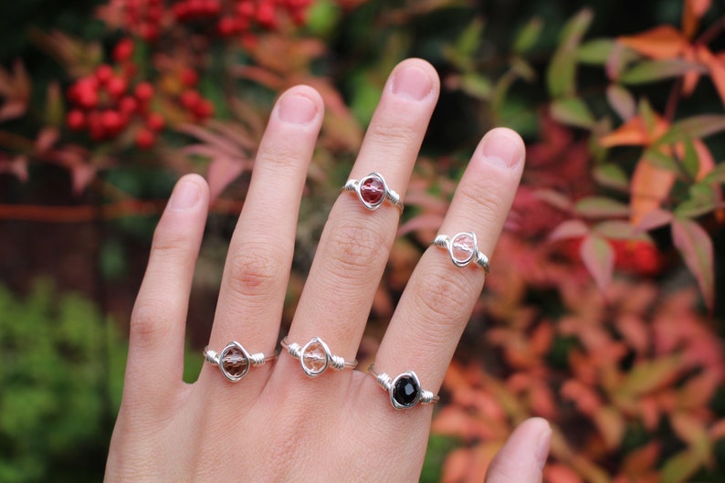 Greek God/goddess Wire Rings - Glass Beads - Dainty Rings - Godly ...