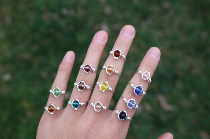 Greek God/goddess Wire Rings - Glass Beads - Dainty Rings - Godly ...