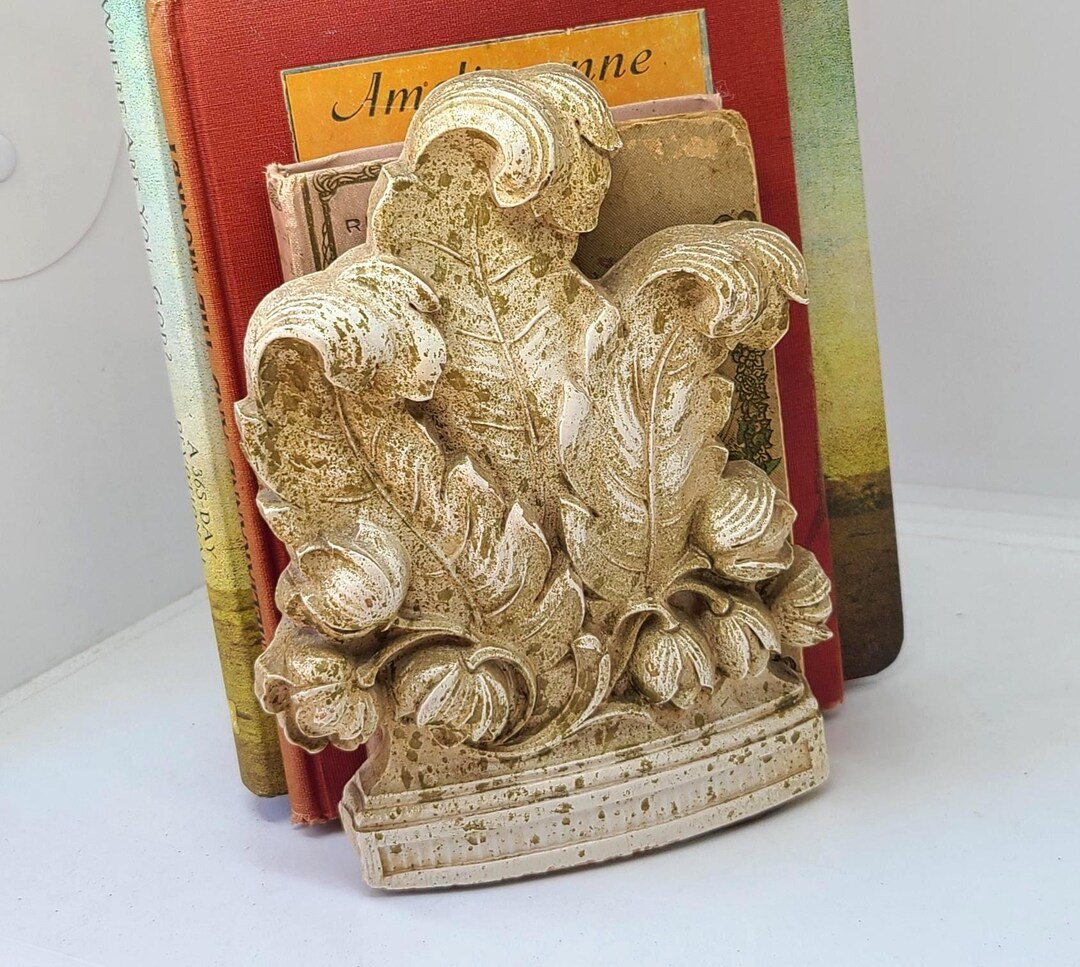 Syrocco Bookends Plume Feathers Book Ends Vintage Desk Accessory Book ...