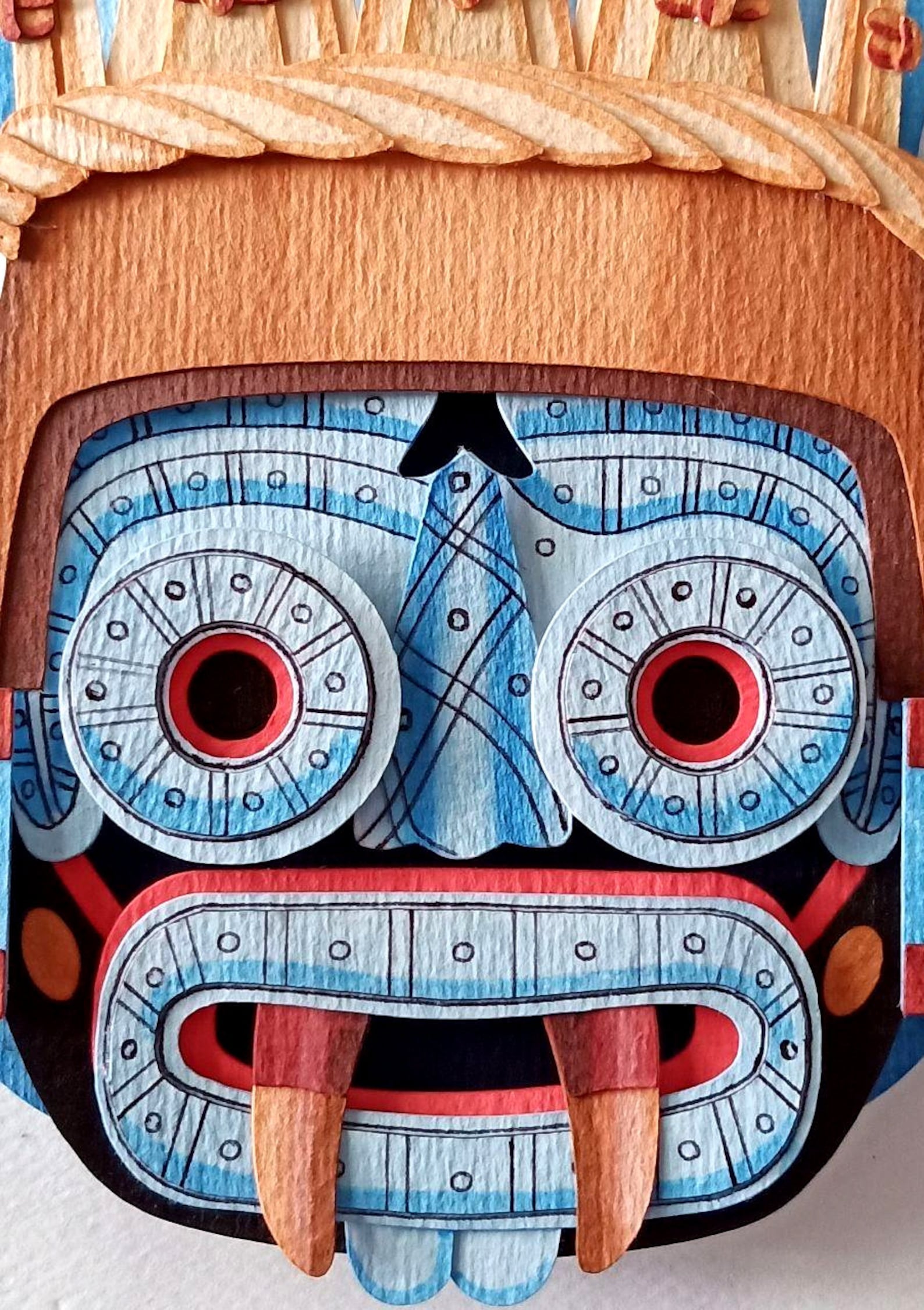 Tlaloc Aztec God Wall Art, Aztec Rain God Decor, Mexican Mythology Art ...