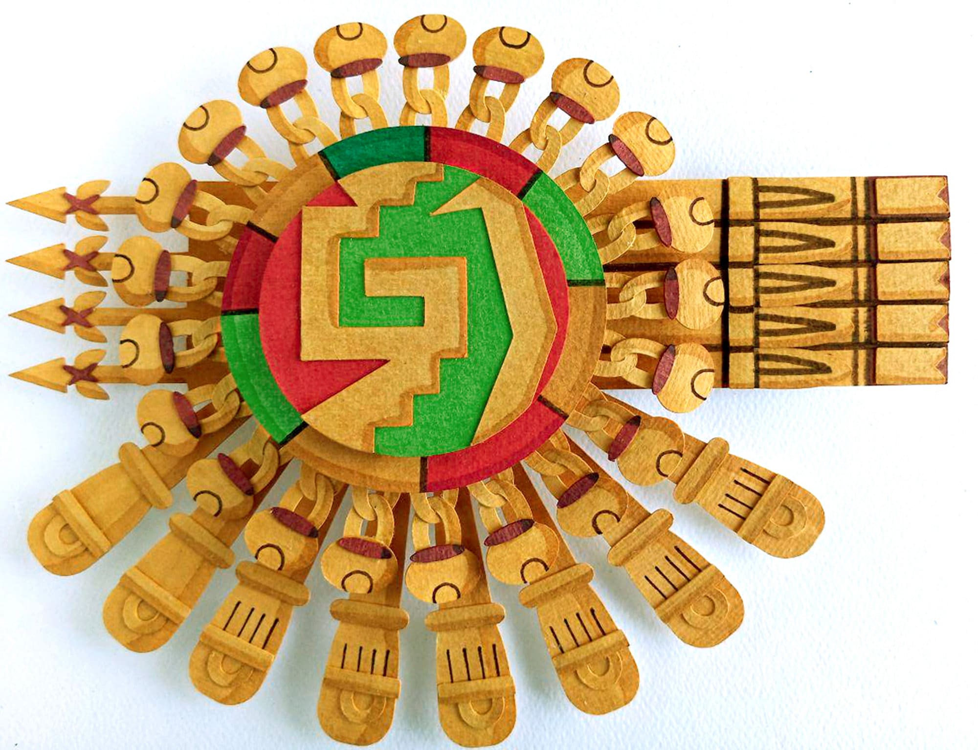 Chimalli Escudo Azteca Aztec Shield México Codex Paper - Etsy México