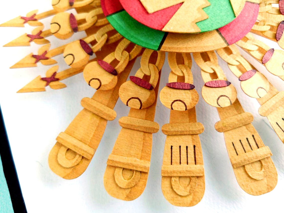 Chimalli Escudo Azteca Aztec Shield México Codex Paper - Etsy México