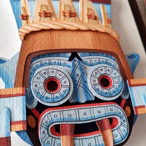 Tlaloc Aztec God Wall Art, Aztec Rain God Decor, Mexican Mythology Art ...