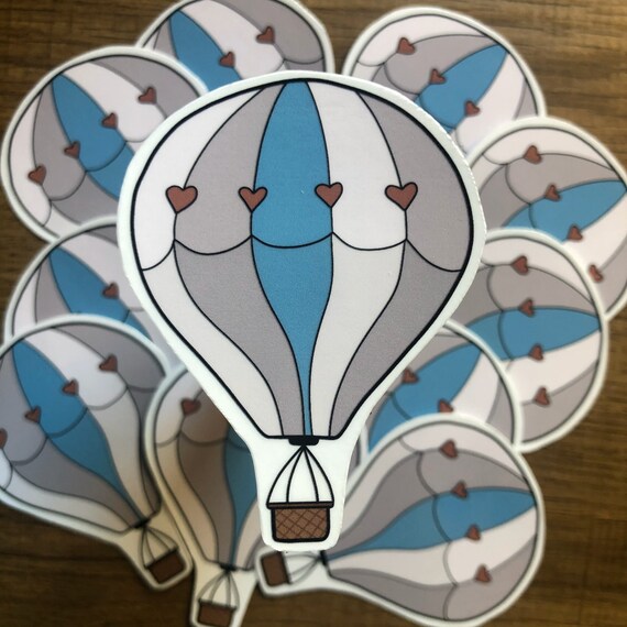 Hotair Ballon Sticker Cute Hot Air Balloon Sticker Water | Etsy