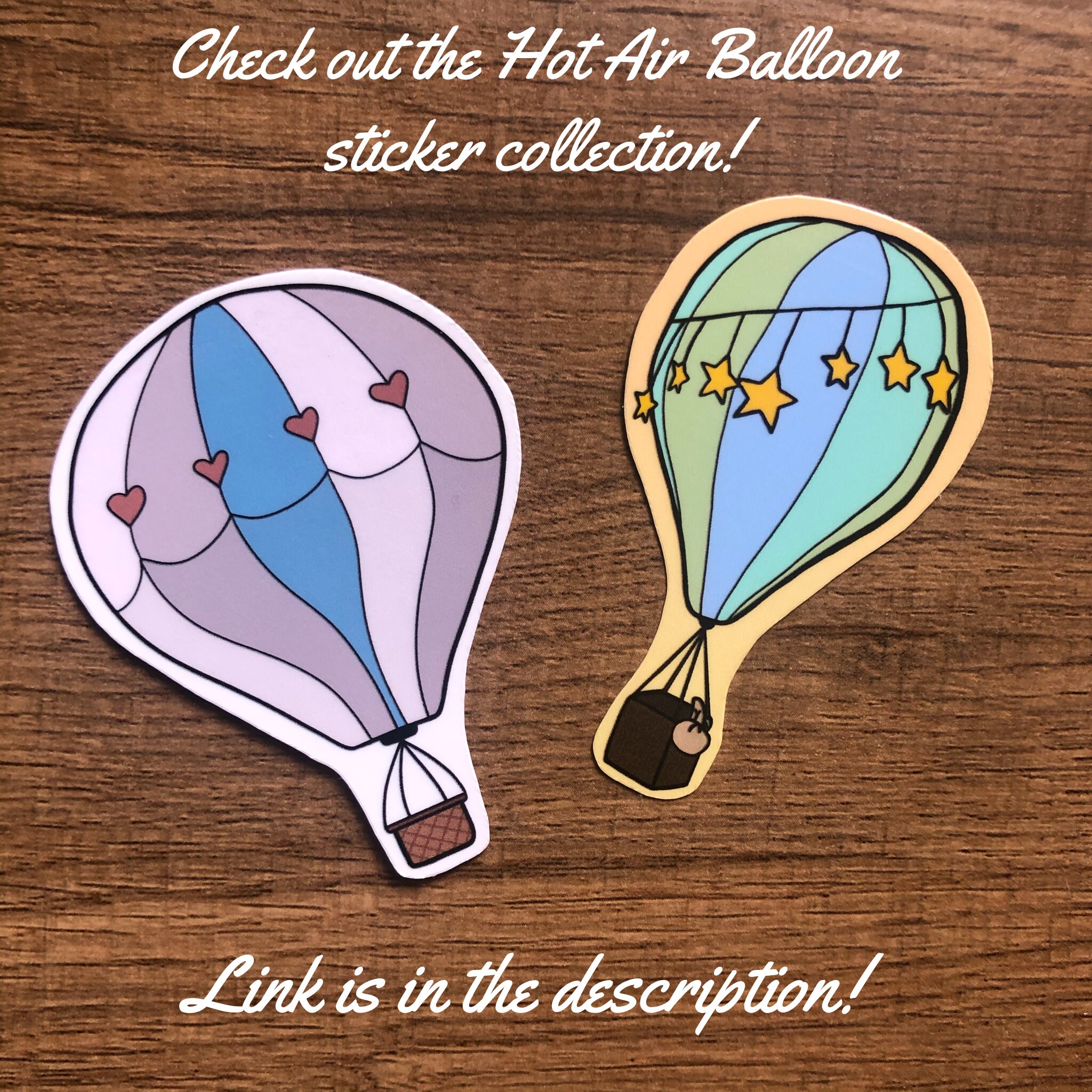 Hotair Ballon Sticker Cute Hot Air Balloon Sticker Water | Etsy