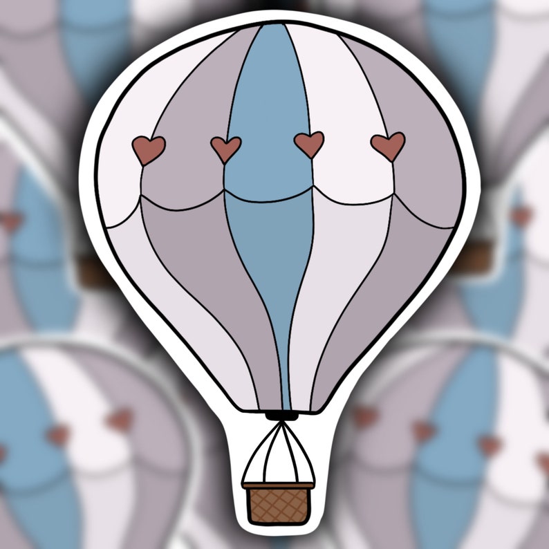 Cute Hot Air Balloon Sticker, Water Bottle Decal - Etsy