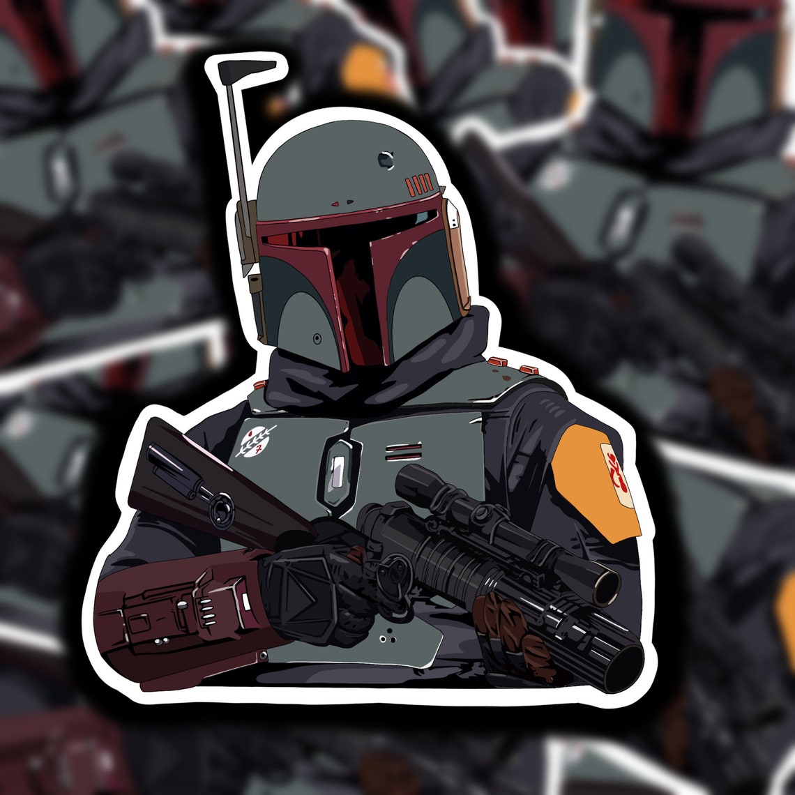 Boba Fett Sticker Star Wars Boba Fett Sticker Boba Fett | Etsy