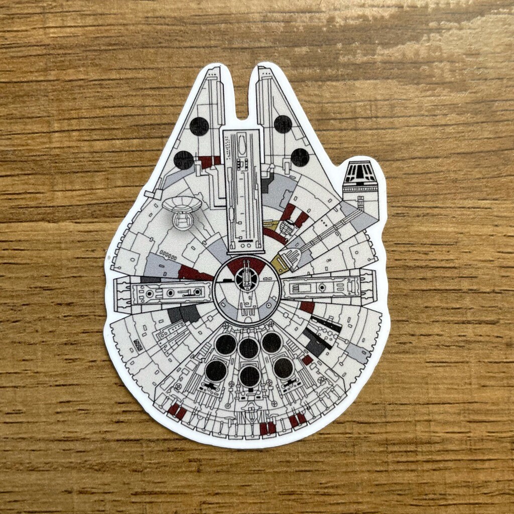 Millennium Falcon Sticker, Star Wars Water Resistant Decal - Etsy