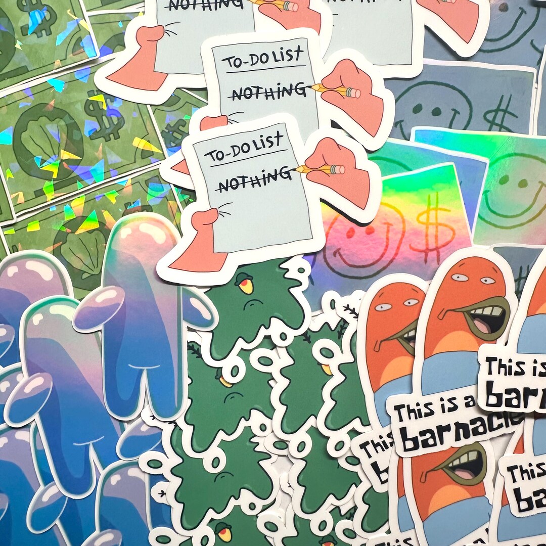 Sticker Bundle Sponge Bob, 6 Sticker Pack, Funny Sticker Pack, Water ...