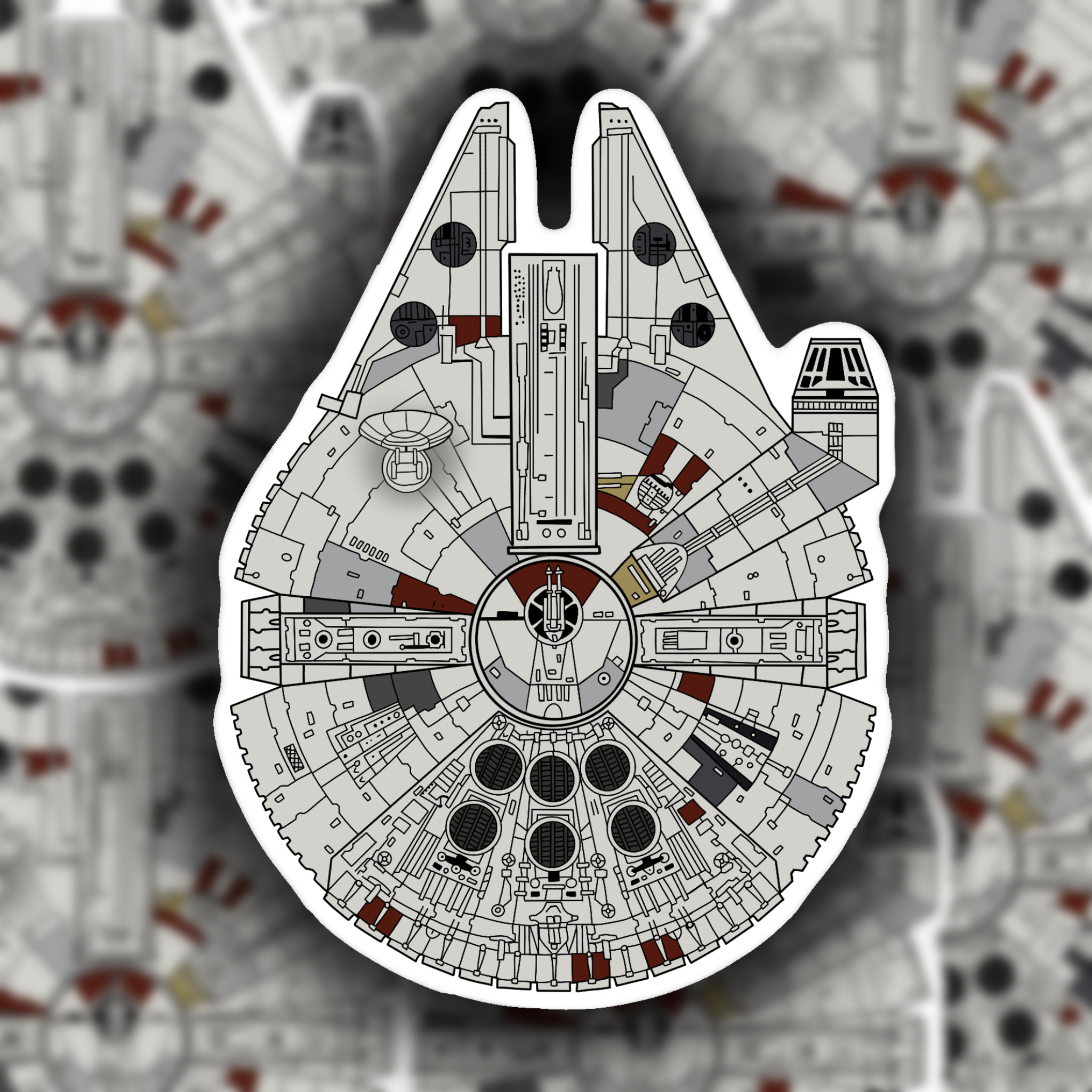 Millennium Falcon Sticker, Star Wars Water Resistant Decal - Etsy