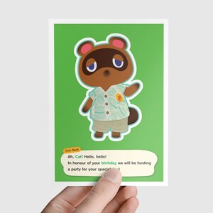 ACNH Nook Card Animal Crossing New Horizons Tom Nook Birthday | Etsy