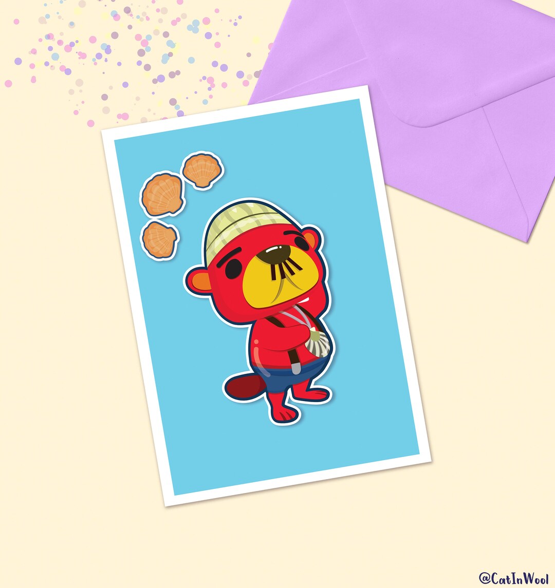 ACNH Animal Crossing New Horizons A5 Art Print Pascal Digital - Etsy