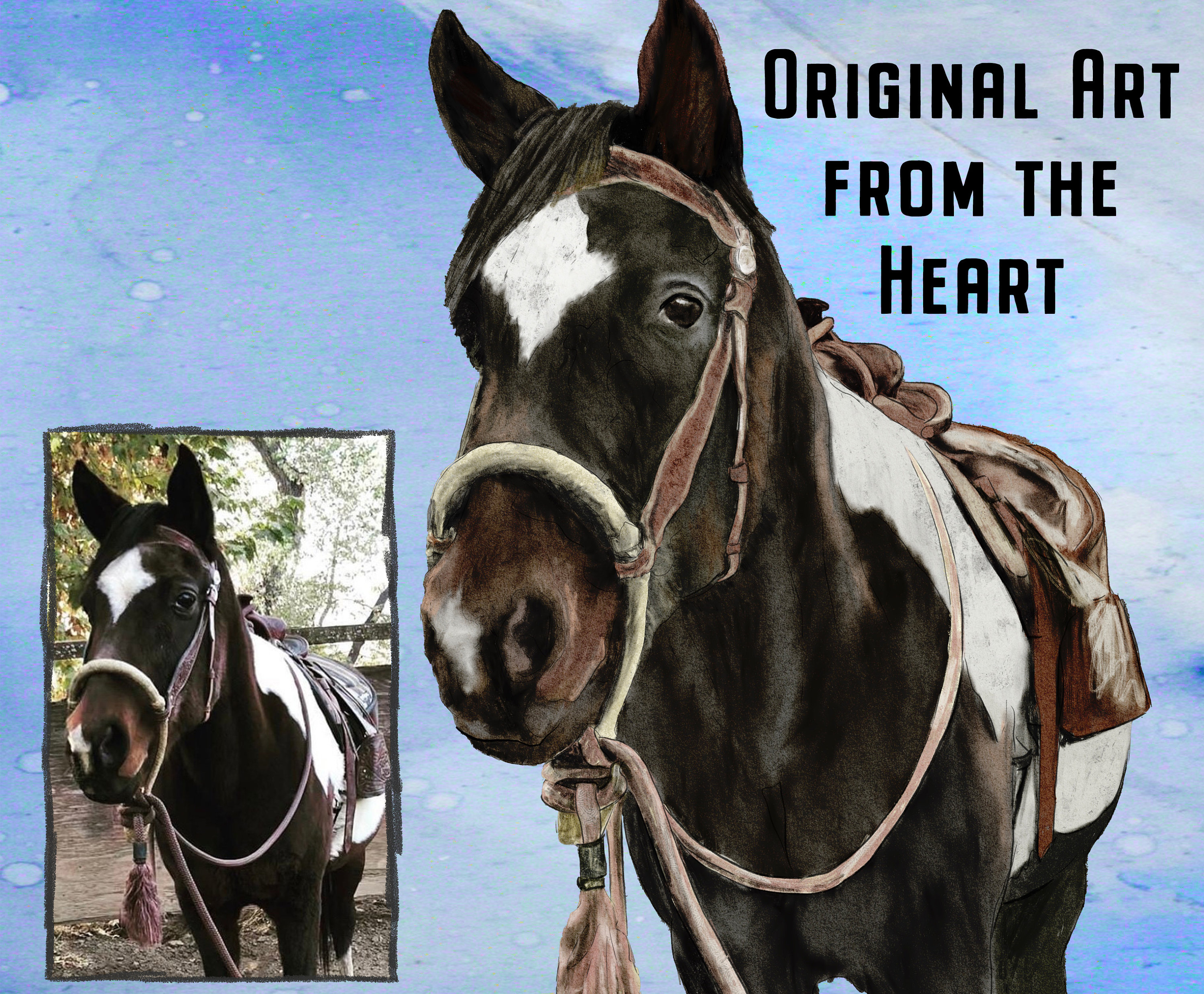 Original Horse Portrait From Photo - Etsy