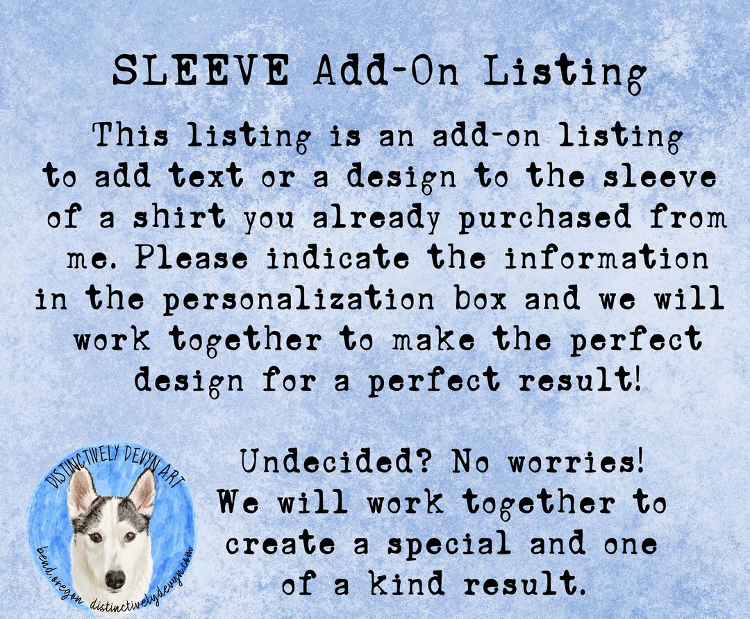 Distinctively Devyn ADD-ON Listing to Add Text or a Design to the ...