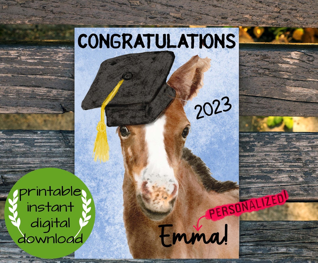 Custom Graduation Congrats Card for Horse Lover, Class of 2023 ...