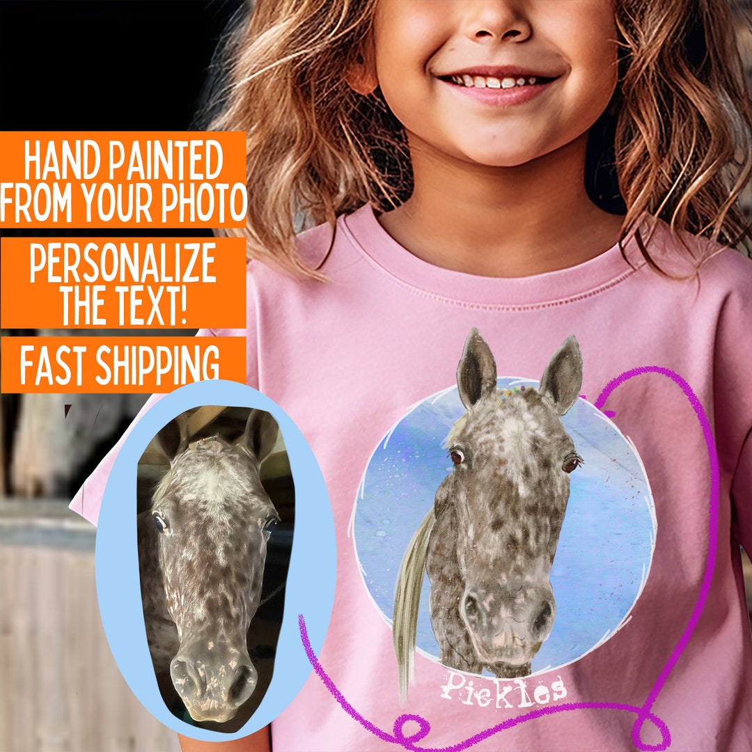 Custom Horse Tshirt Personalized Youth Equestrian Hand ...