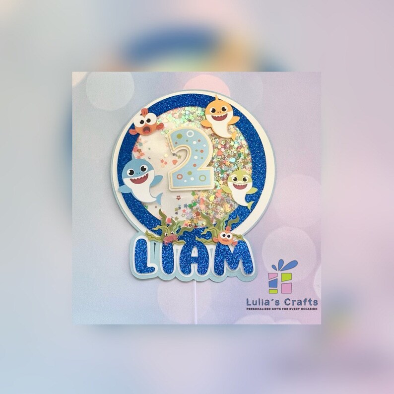 Baby Shark Shaker Cake Topper Baby Shark Birthday Cake - Etsy