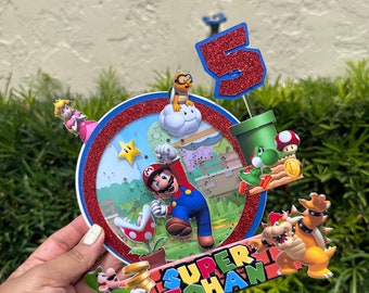 Super Mario Cake Topper Name and Age Cake Topper - Etsy