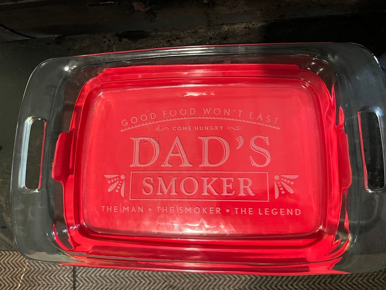 Customizable BBQ, Grill or Smoker Etched Glass Pan With Lid - Etsy