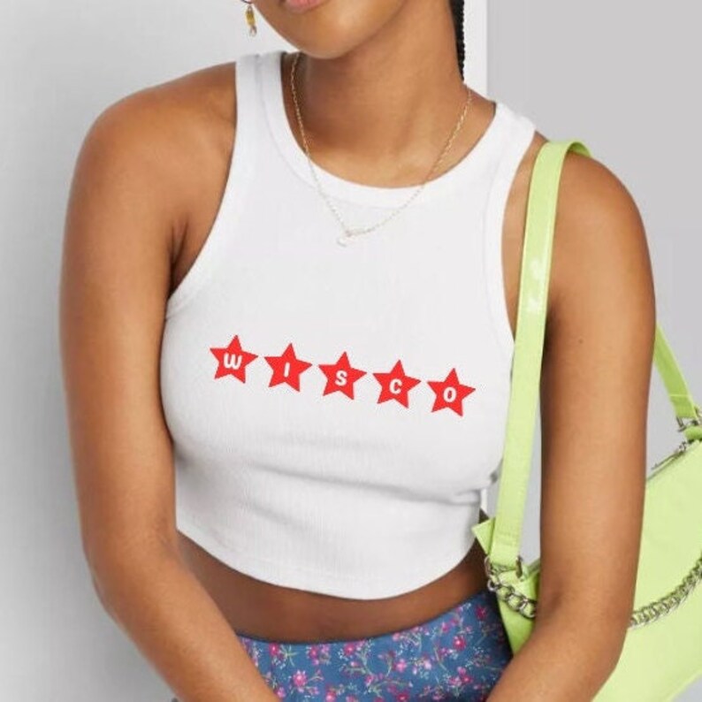 University of Wisconsin College Game Day Cropped Tank Top - Etsy