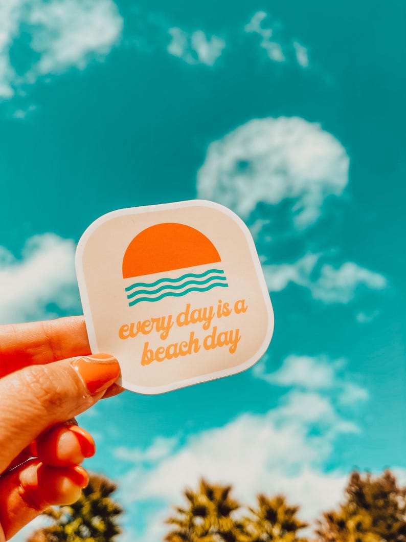 Beach Sticker Every Day is a Beach Day Skate Surf Beach Water Bottle ...