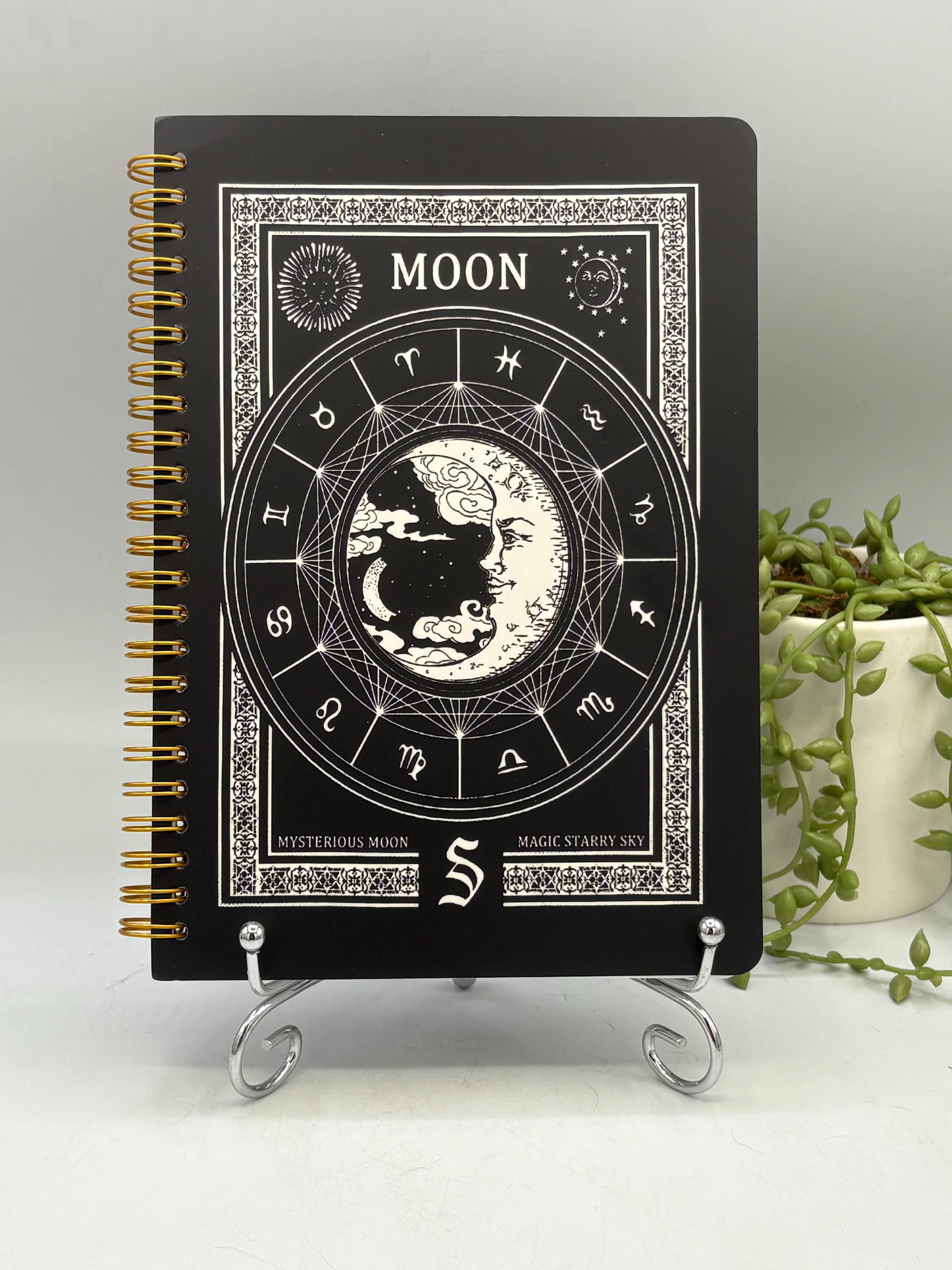 The Moon Tarot Card Notebook. B Grade Notepad, Astrology Symbols ...