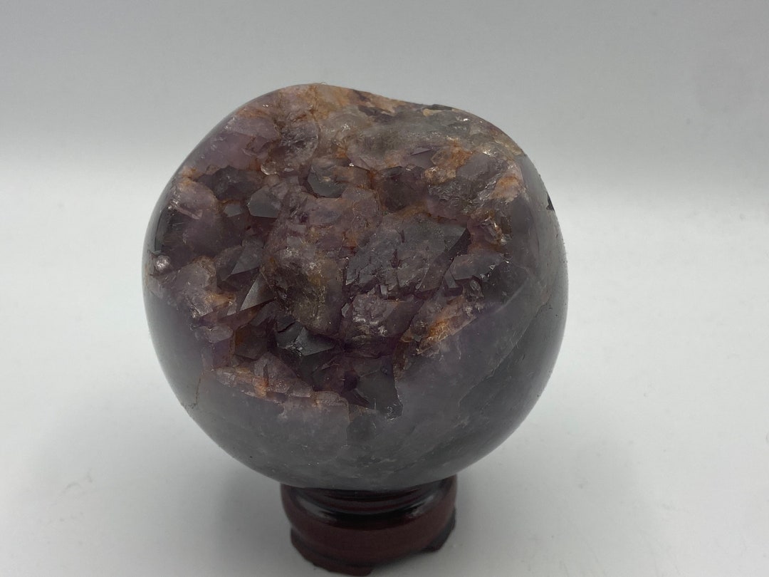 Rare Super 5 Crystal Sphere, Amethyst, Cacoxenite, Hematite, Golden ...