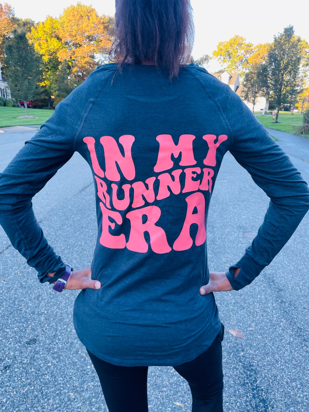 In My Runner Era | Brush Tech Long Sleeve Running Shirt - Etsy