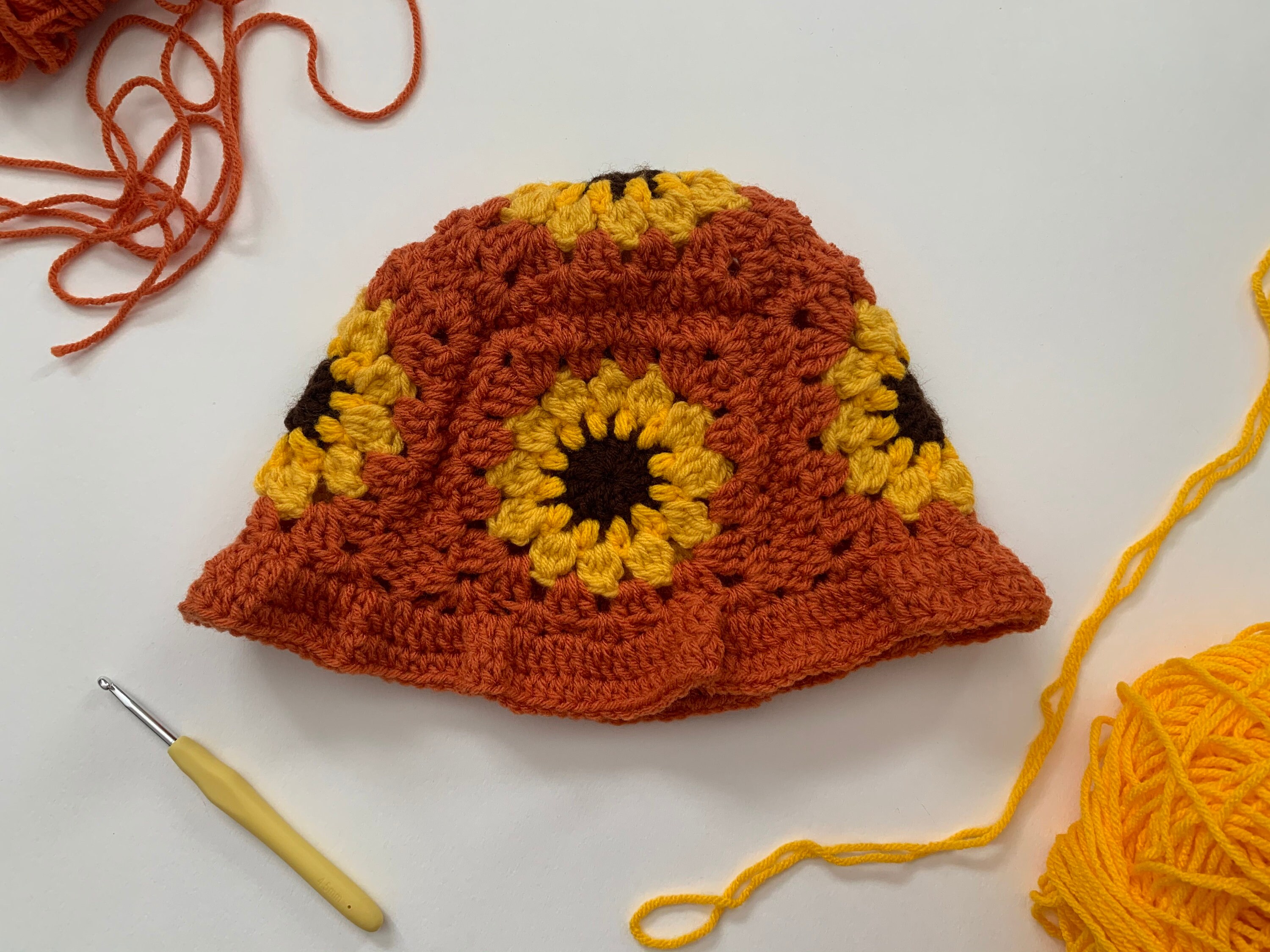 Crochet Sunflower Bucket Hat | Etsy