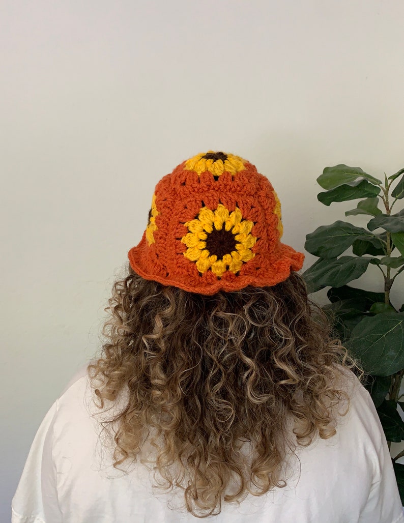 Crochet Sunflower Bucket Hat - Etsy Canada