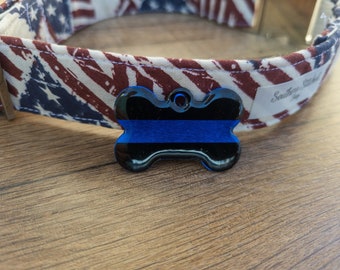 Girl Version 2 Sided TBL Thin Blue Line Police Dog Tag Back the Blue ...