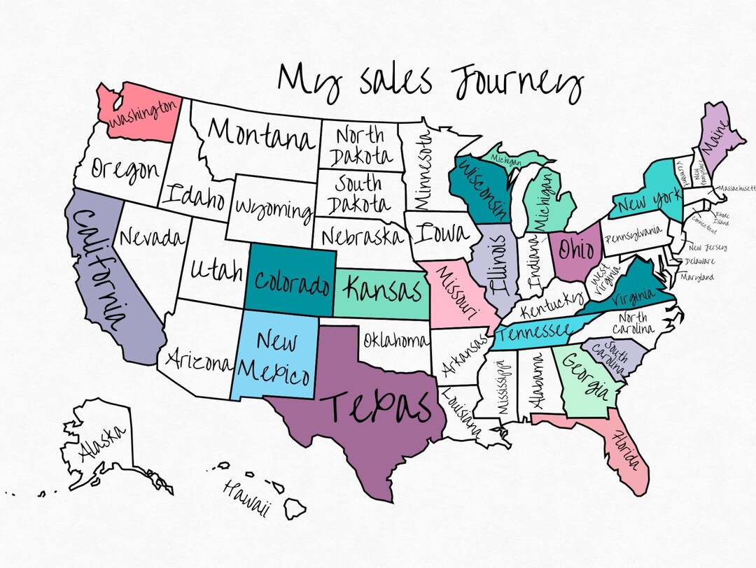 United States Sales Map, Etsy Shop Sales Tracker, United States Map ...