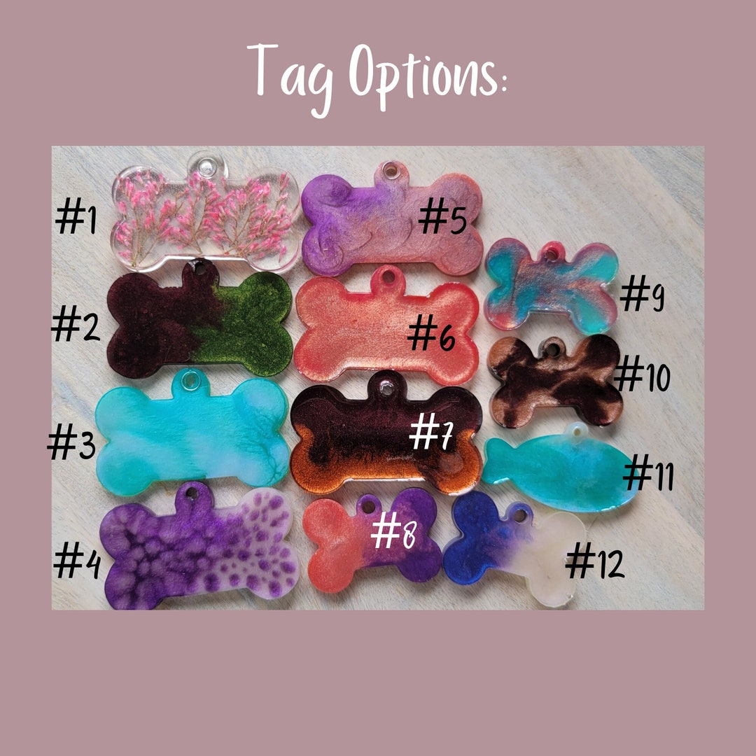 Personalized Bone Dog Tag - Resin Dog Tag - Bone Shape Dog Tag - Custom ...