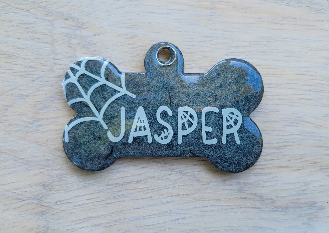 Personalized Dog Bone Name Tag Custom Pet Tag Bone Halloween - Etsy