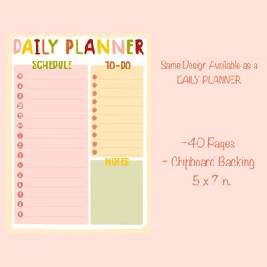 Colorful Weekly Planner Notepad, 5 X 7, 40 Sheets, B6 Planner, Work ...