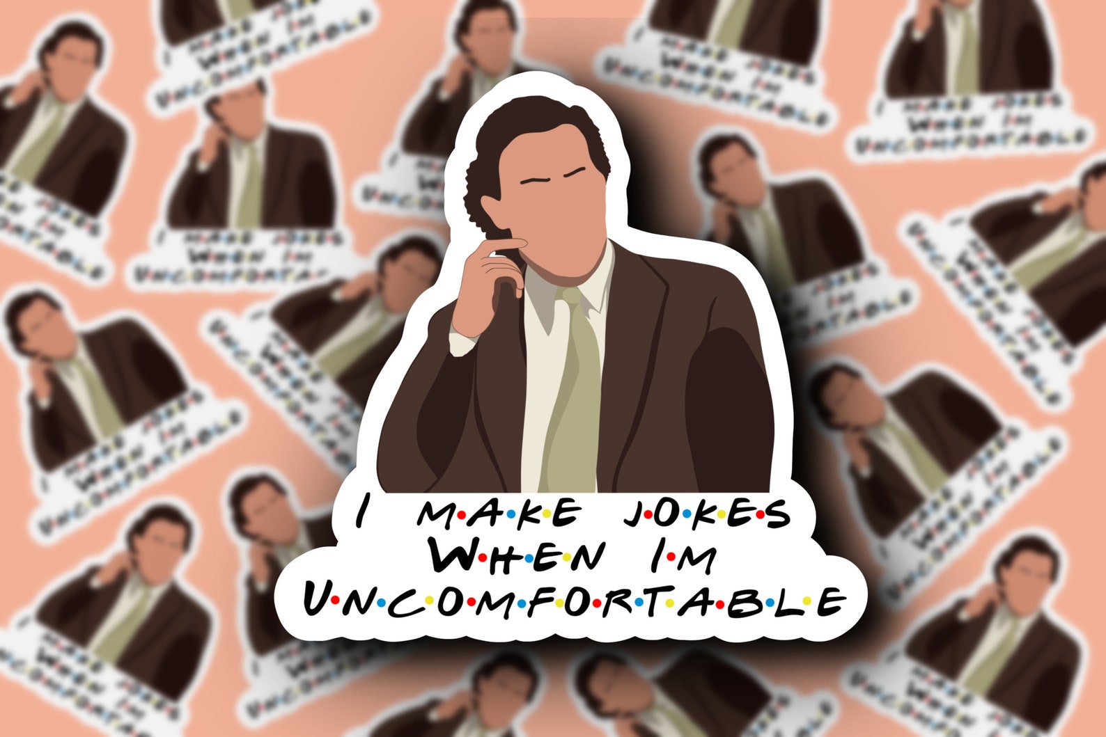 Chandler Bing Sticker Friends TV Show I Make Jokes When - Etsy Canada