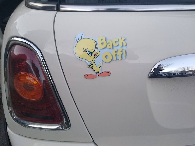 Car Magnet - Tweety "back Off" - (no Residue, Easy to Relocate, Strong ...