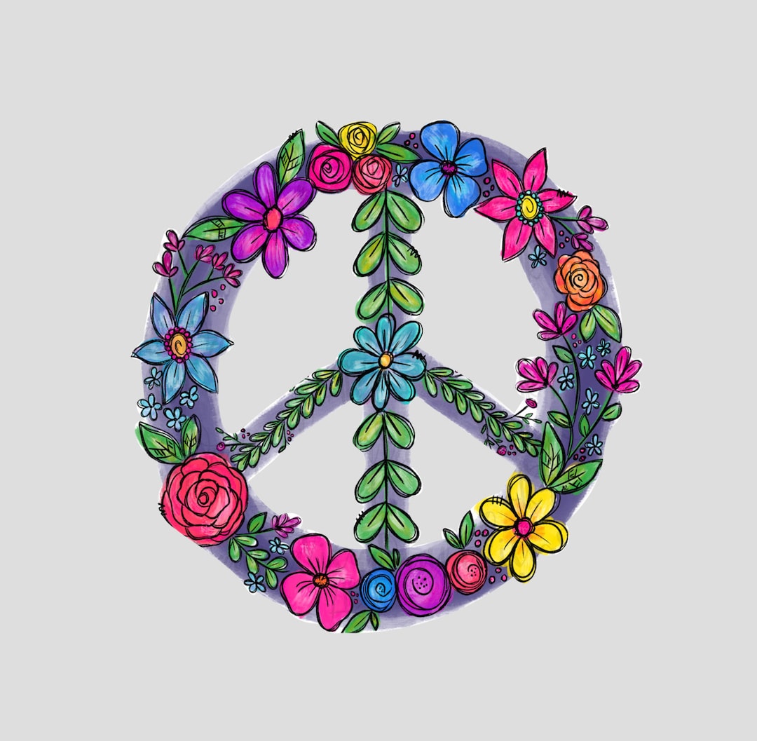Car Magnet Peace Coexist Symbol Floral Sign (no Residue, Easy to ...