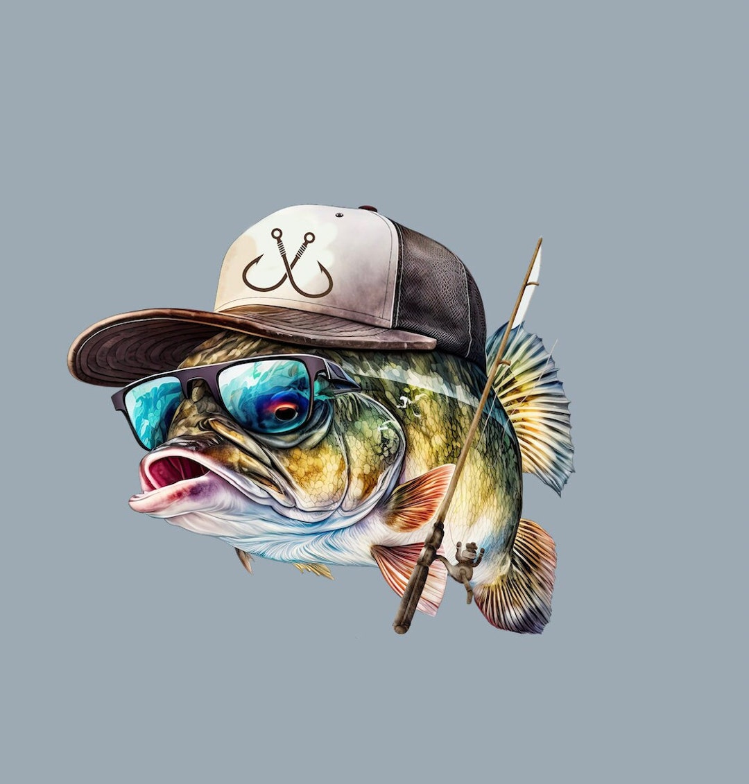 Car Magnet - Cool Fish With Sunglasses and a Fishing Rod (no Residue ...