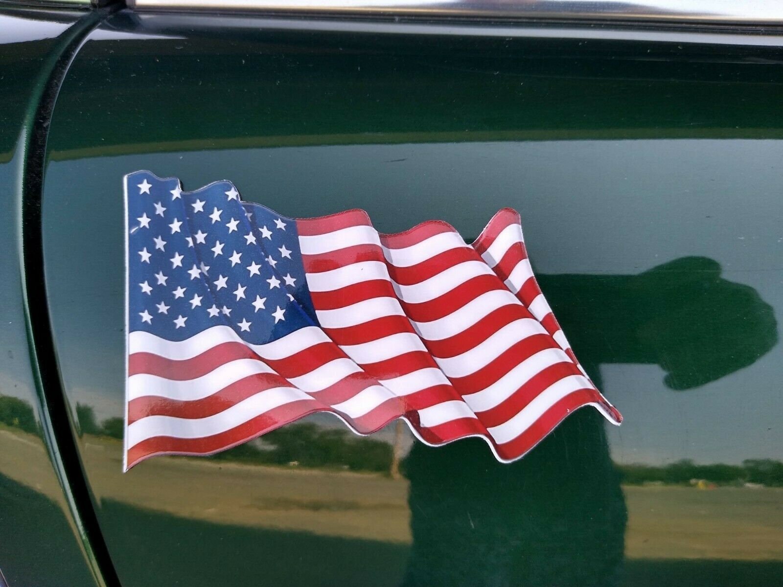 Large Magnetic US Flag American Wavy United States, Magnet for Car ...
