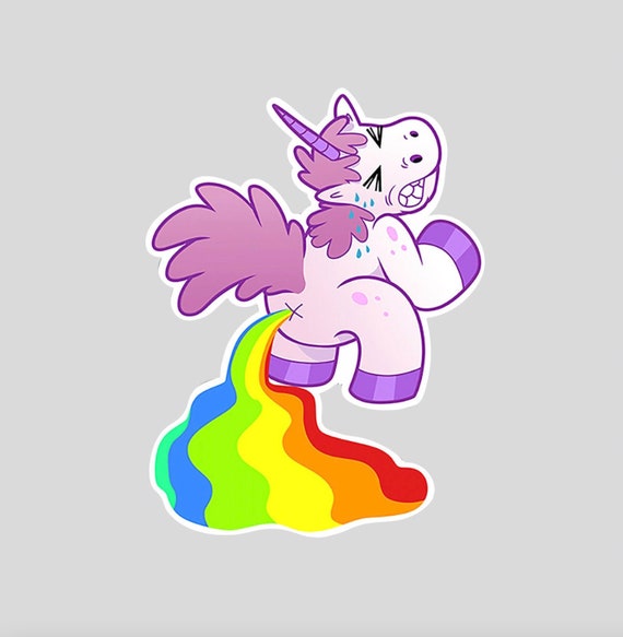 Cartoon Unicorns Pooping Rainbows