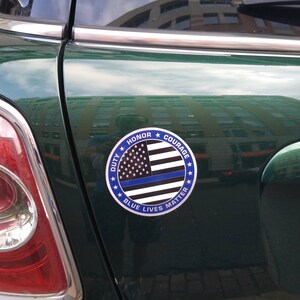 Magnetic POLICE Blue Lives Matter US Flag Car Magnet - (no Residue ...