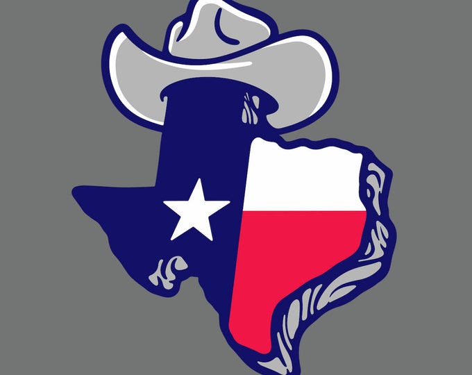 Car Magnet - Texas Flag Colored Map With a Cowboy Hat - MAGNET (5" * 5 ...