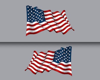 Large Magnetic US Flag American Wavy United States Magnet for | Etsy